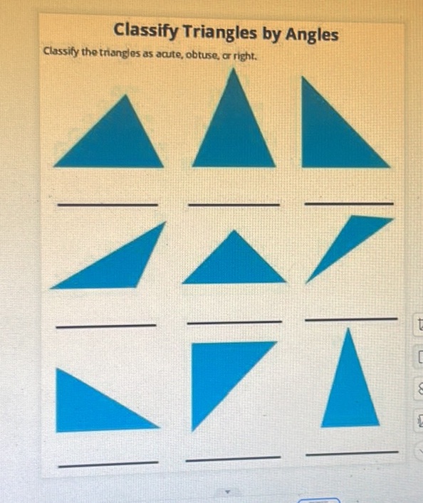 Classify Triangles by Angles Classify the | StudyX