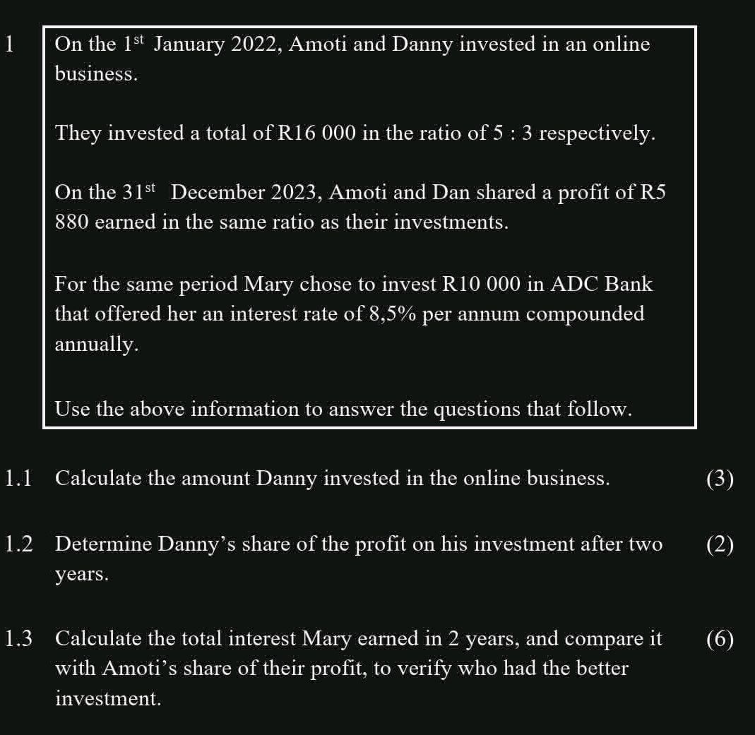 On the 1st January 2022, Amoti and Danny | StudyX