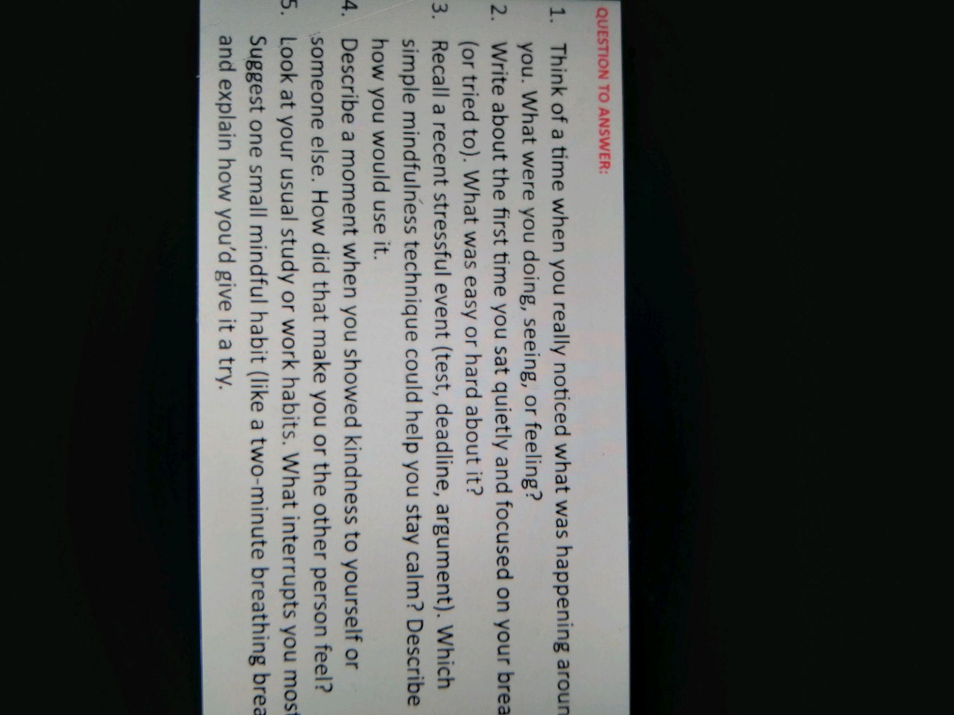 QUESTION TO ANSWER: 1. Think of a time when | StudyX