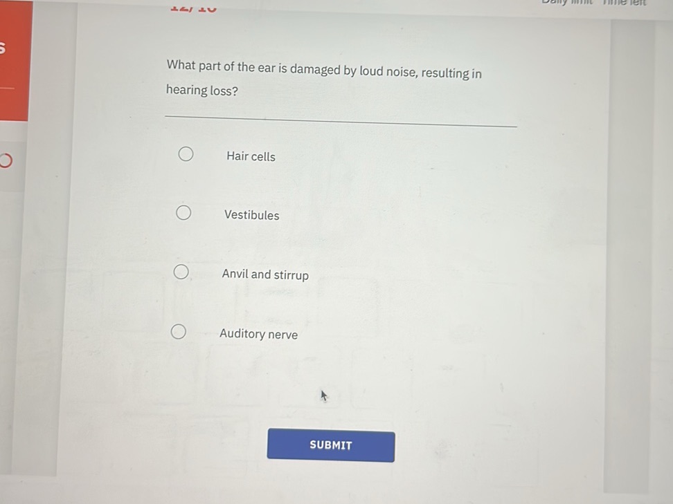 What part of the ear is damaged by loud