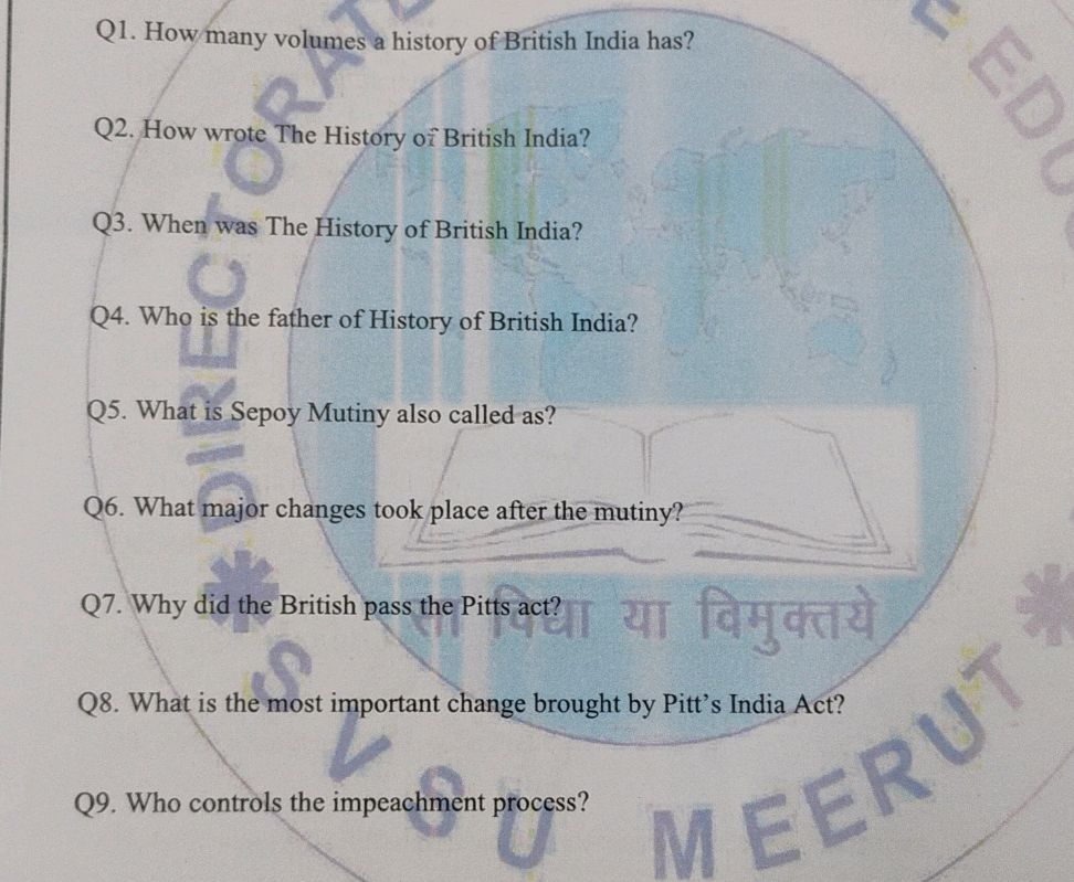 Q1. How many volumes a history of British | StudyX