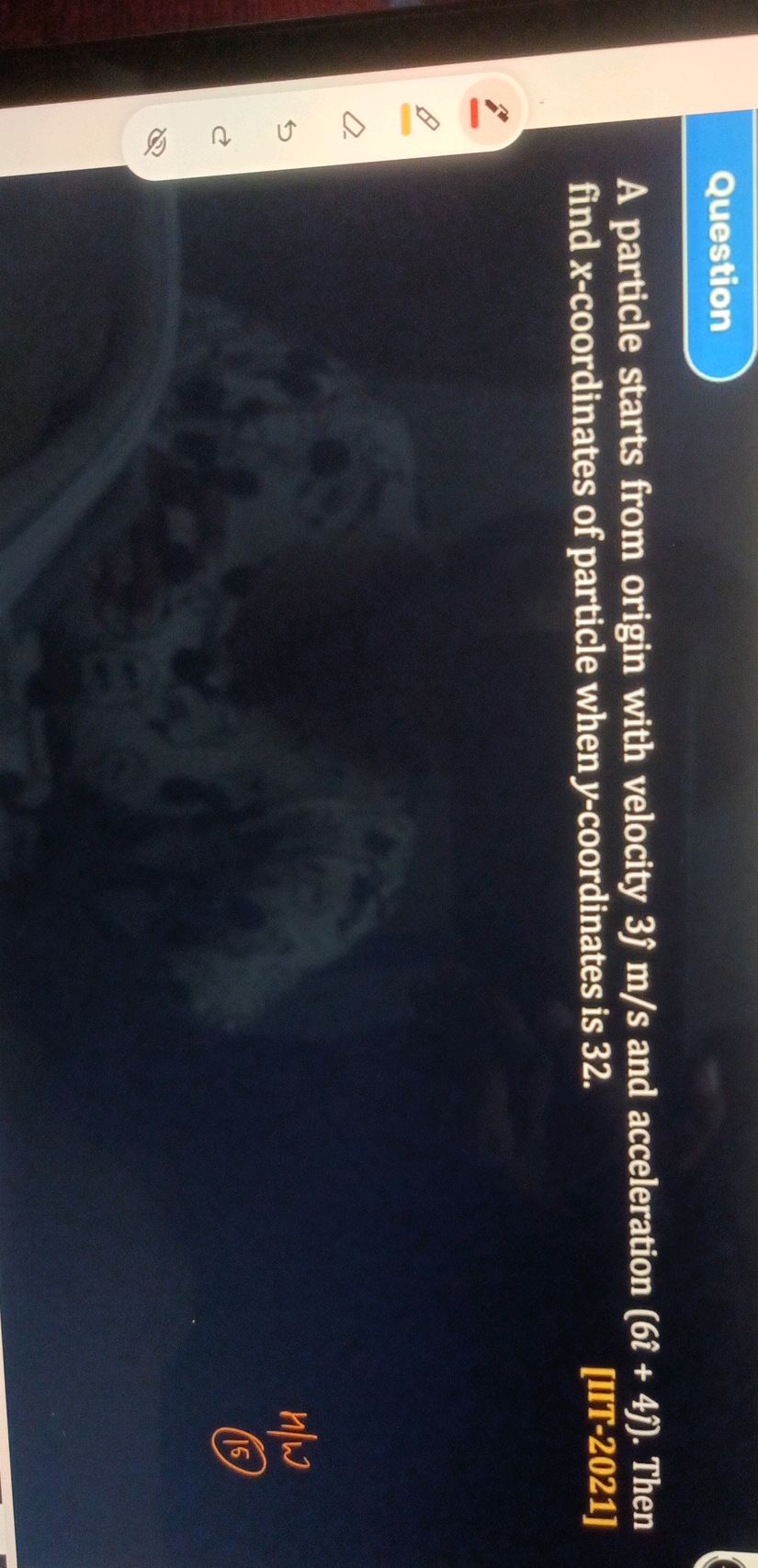 A particle starts from origin with velocity | StudyX