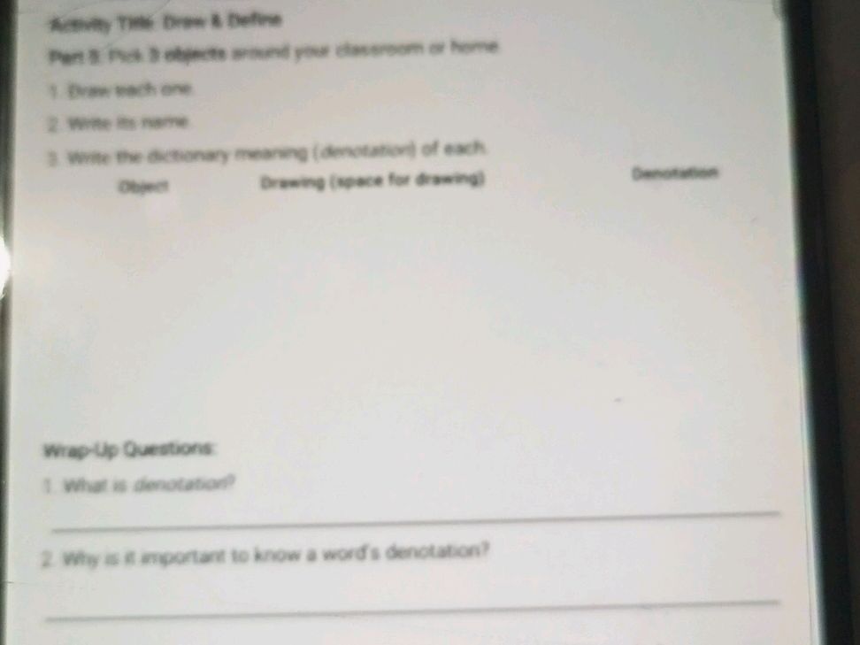 Activity Title: Draw Define Part 3: Pick | StudyX