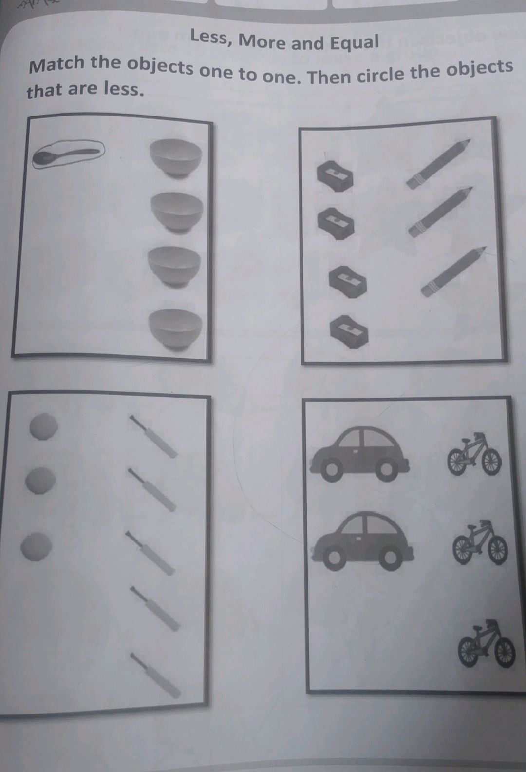Match the objects one to one. Then circle | StudyX