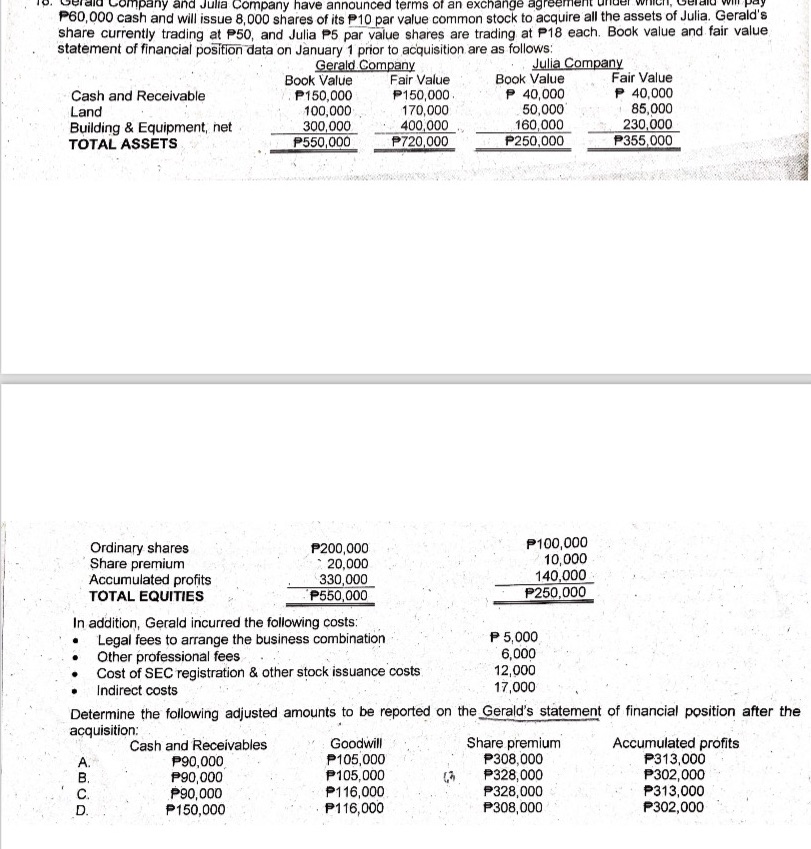 Gerald Company and Julia Company have