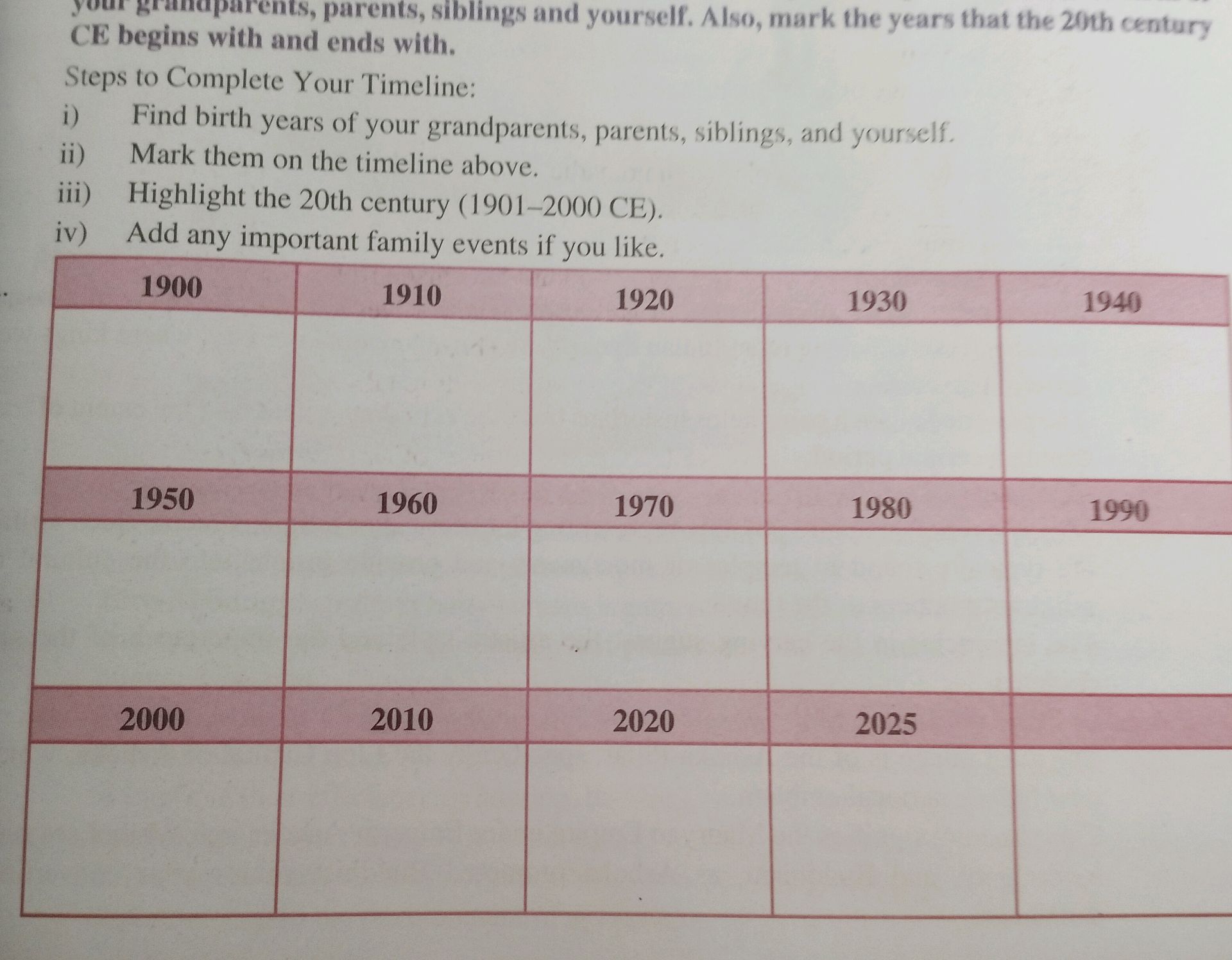 Steps to Complete Your Timeline: i) Find | StudyX