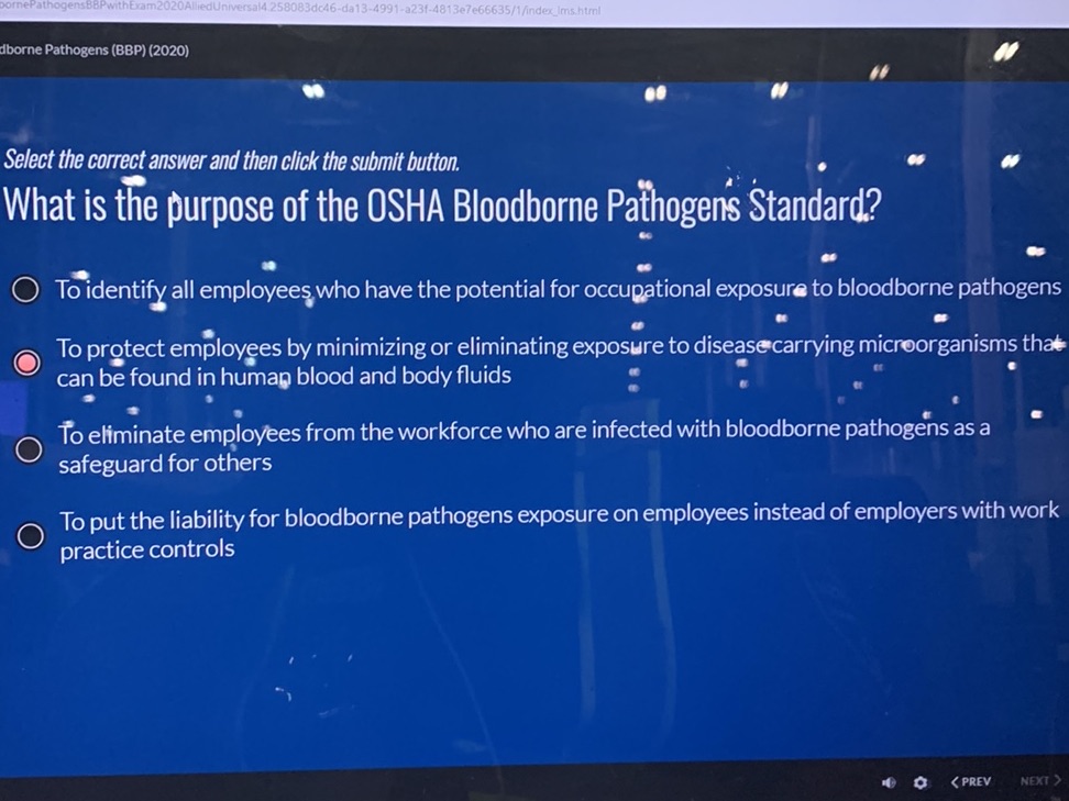 What is the purpose of the OSHA Bloodborne
