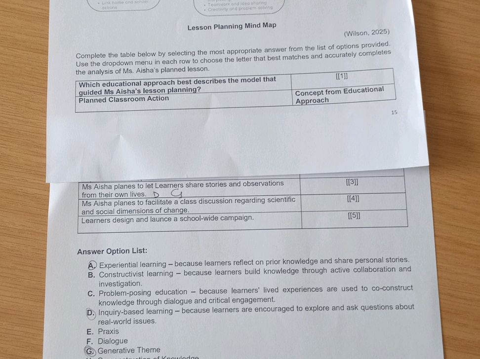 Complete the table below by selecting the | StudyX