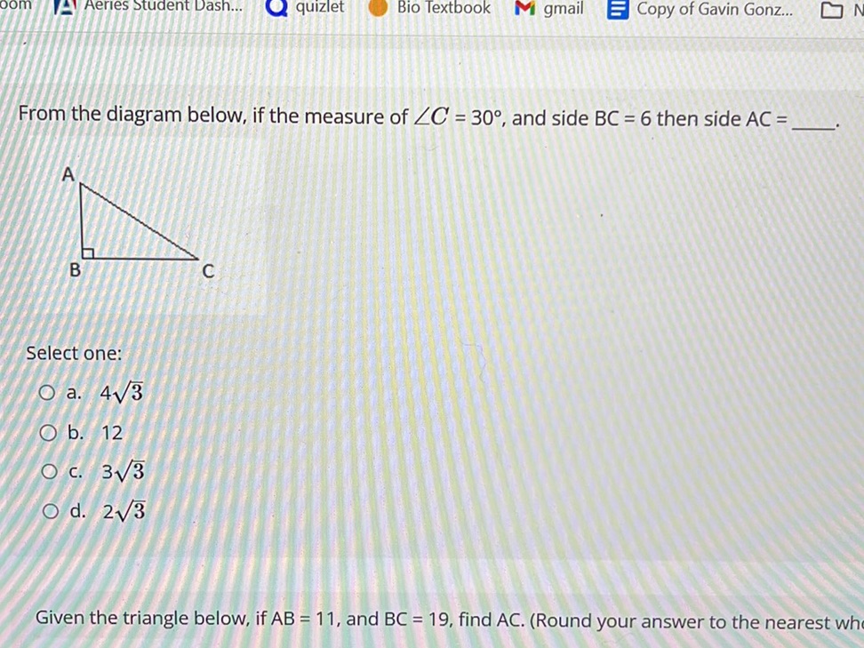 From the diagram below, if the measure of $ | StudyX