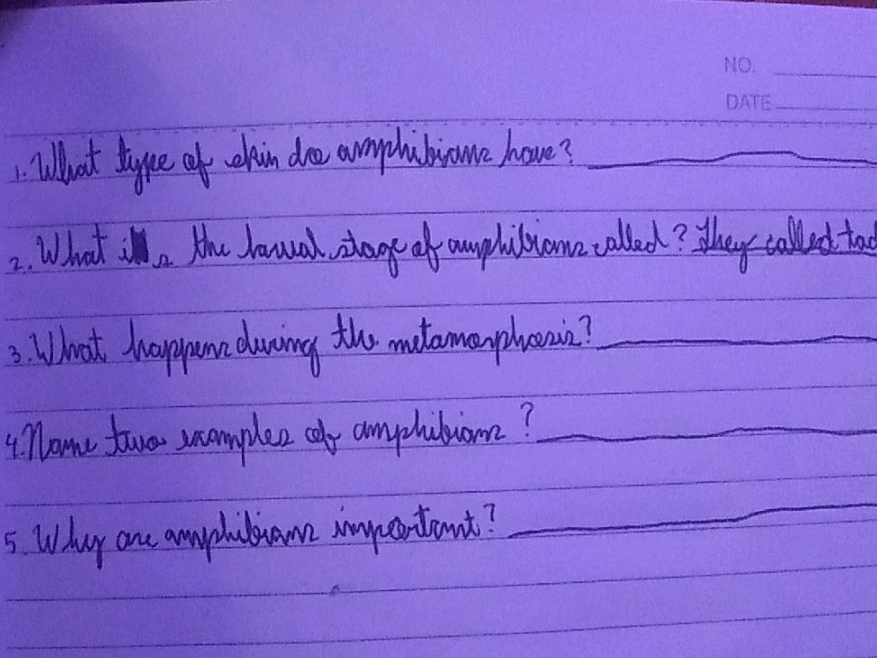 What type of skin do amphibians have? 2.