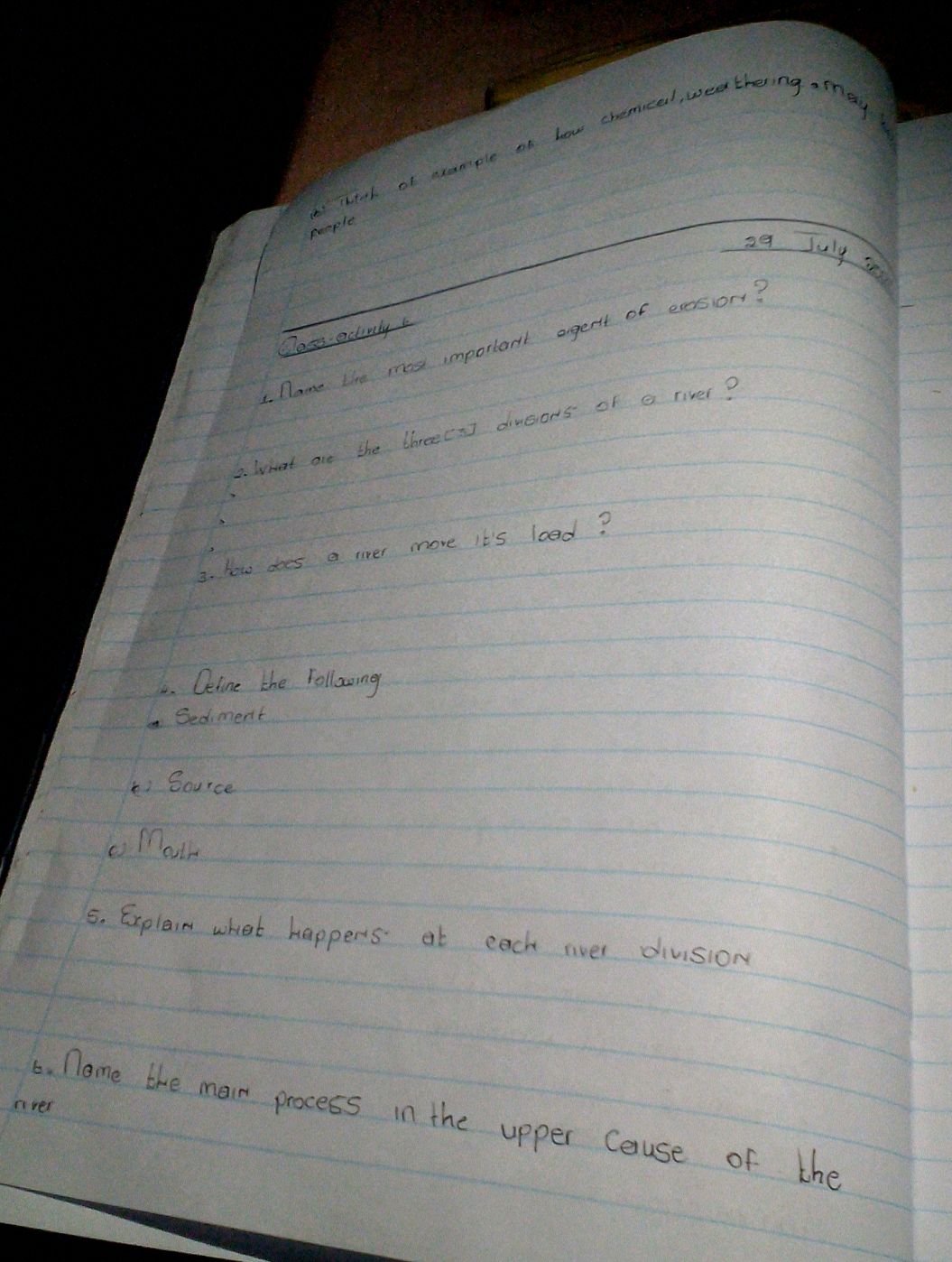 1. Name the most important agent of erosion? | StudyX