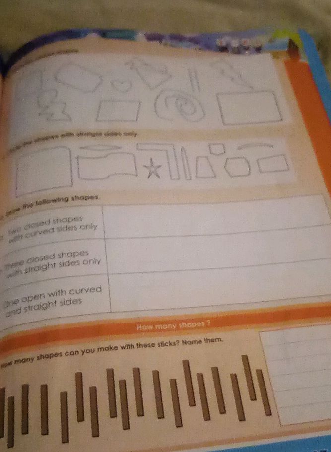 Draw the shapes with straight sides only. | StudyX