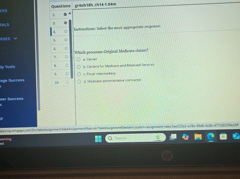 Instructions: Select the most appropriate | StudyX