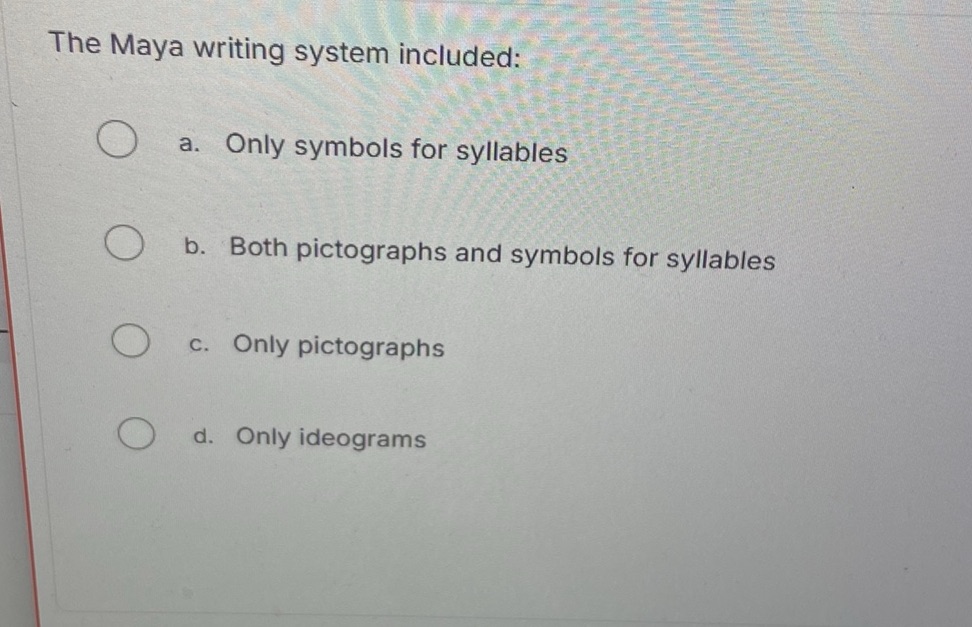 The Maya writing system included: a. Only