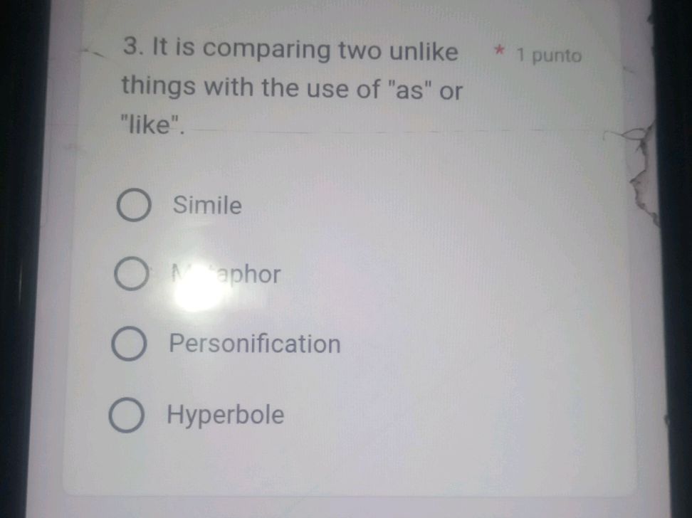 3. It is comparing two unlike things with | StudyX