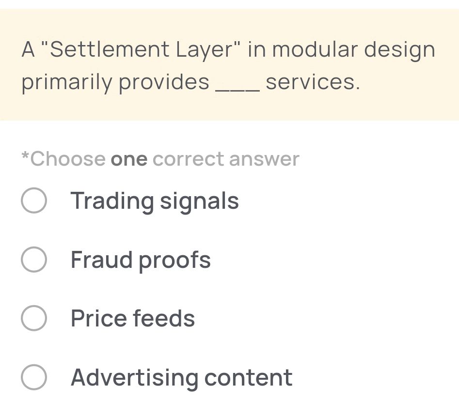 A "Settlement Layer" in modular design | StudyX
