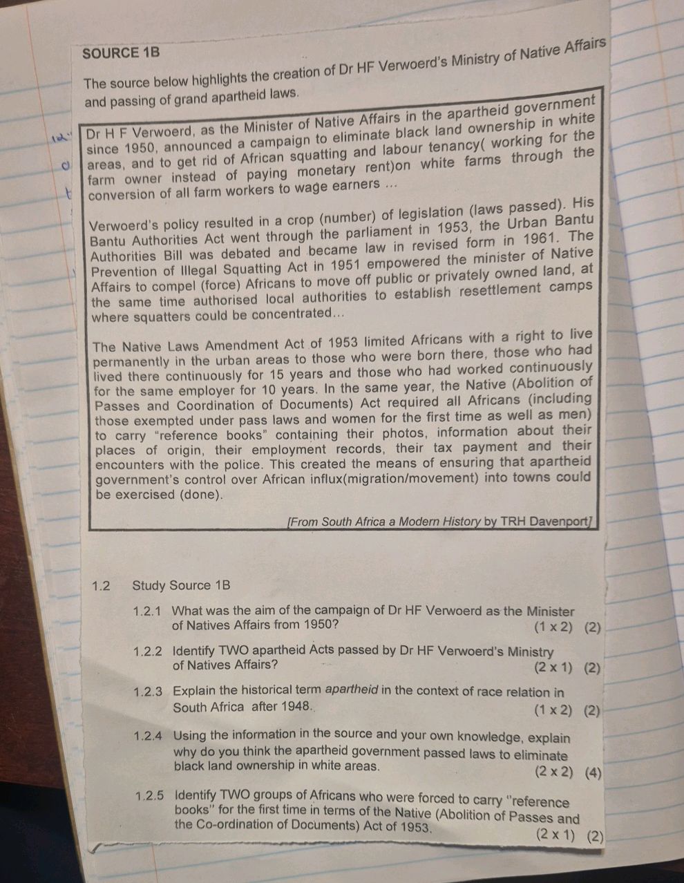 SOURCE 1B The source below highlights the | StudyX