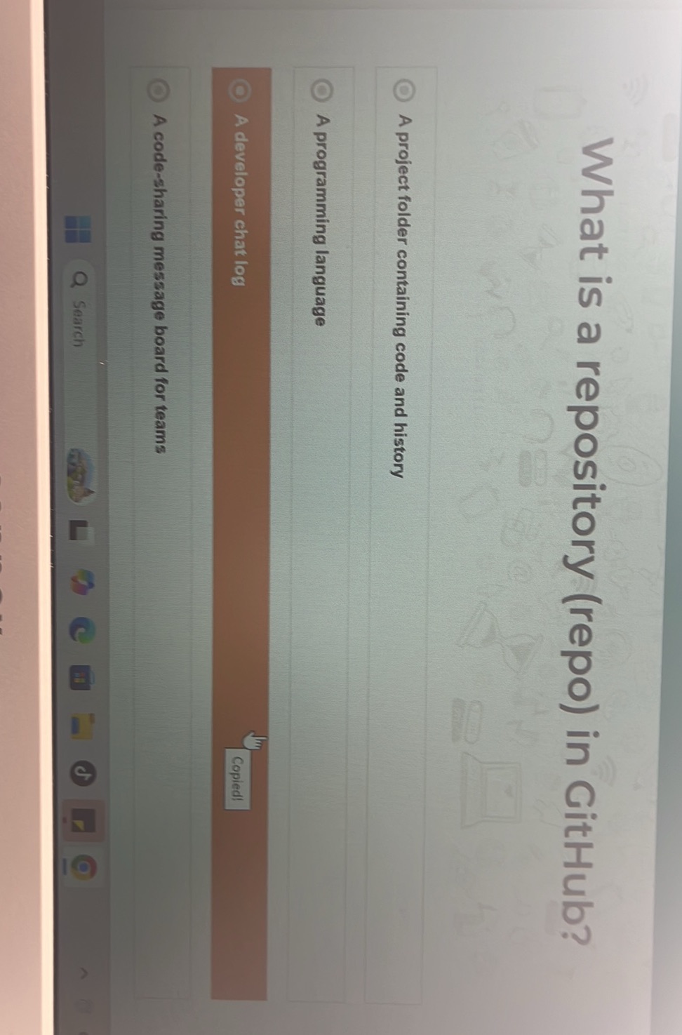 What is a repository (repo) in GitHub? A | StudyX