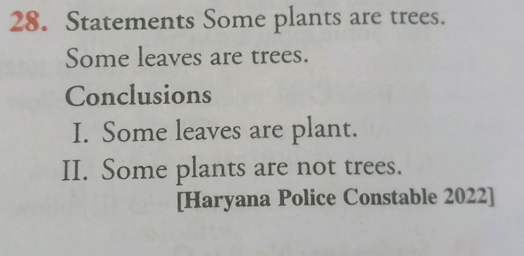 28. Statements Some plants are trees. Some | StudyX