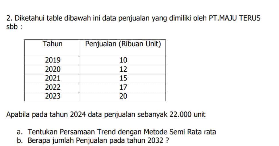 2. Diketahui table dibawah ini data | StudyX