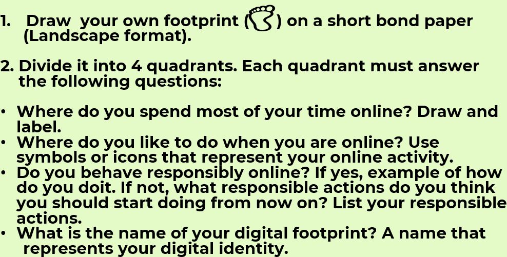 1. Draw your own footprint (3) on a short | StudyX