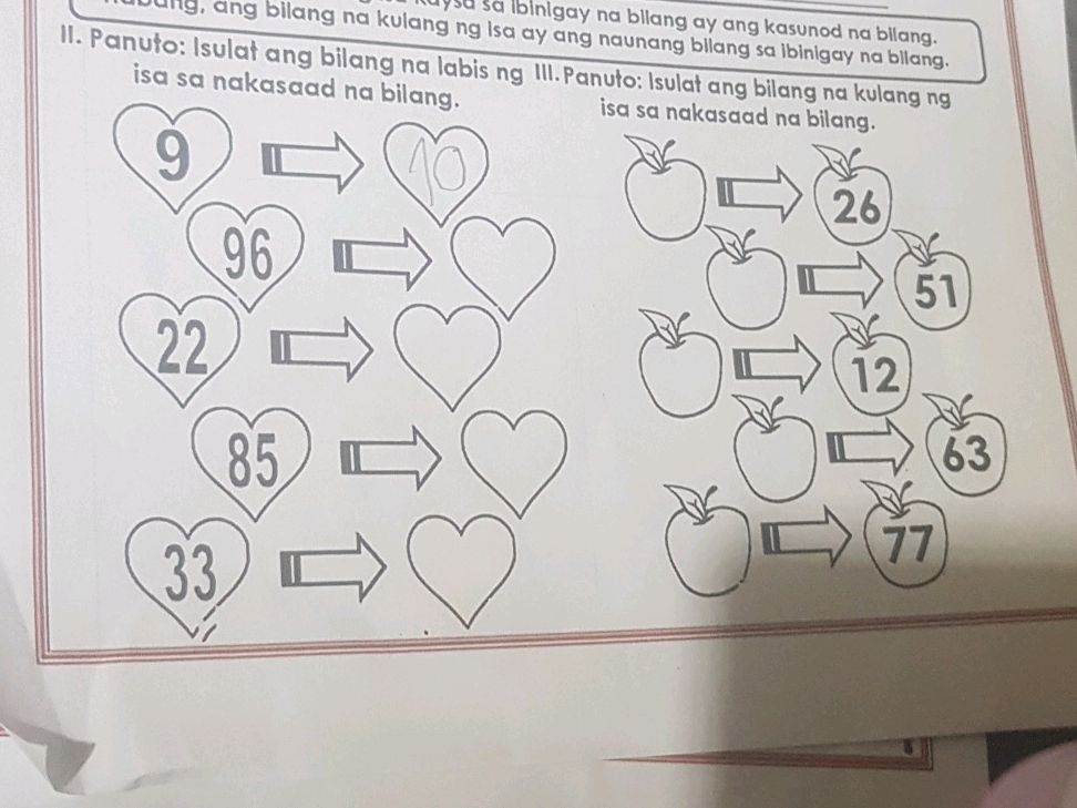 II. Panuto: Isulat ang bilang na labis ng | StudyX
