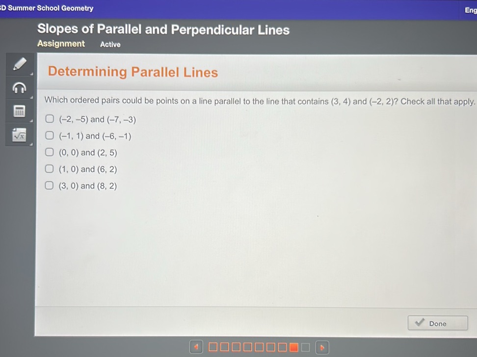 Which ordered pairs could be points on a | StudyX