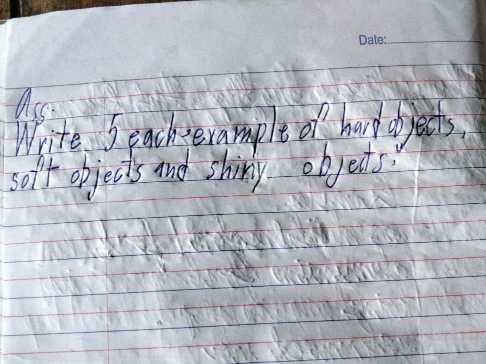 Write 5 each example of hard objects, soft | StudyX