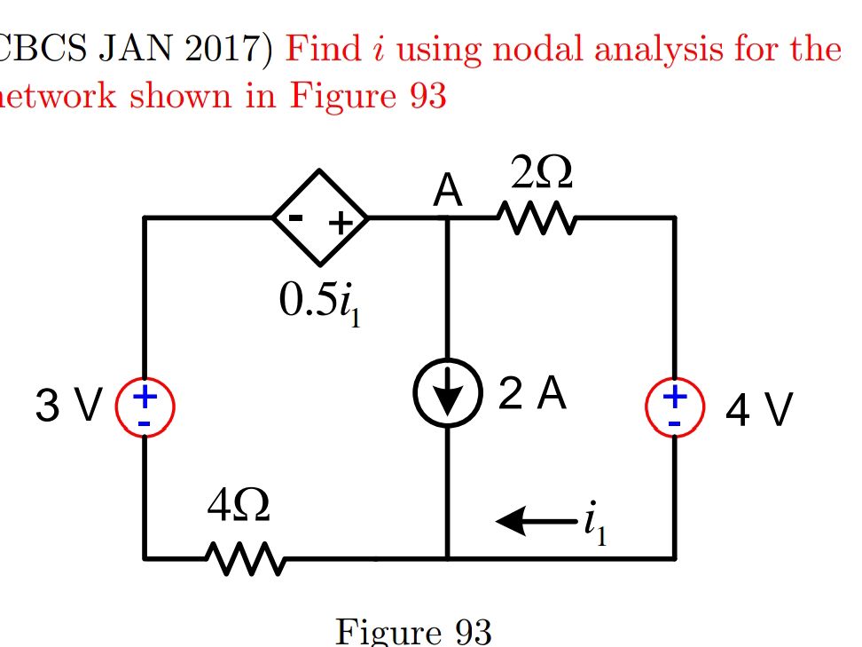 Find $i$ using nodal analysis for the | StudyX