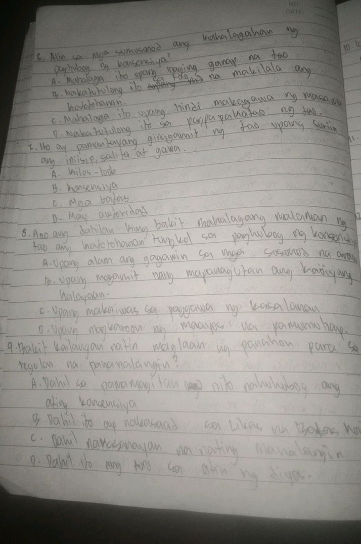 6. Alin sa mga sumusunod ang kahalagahan ng | StudyX