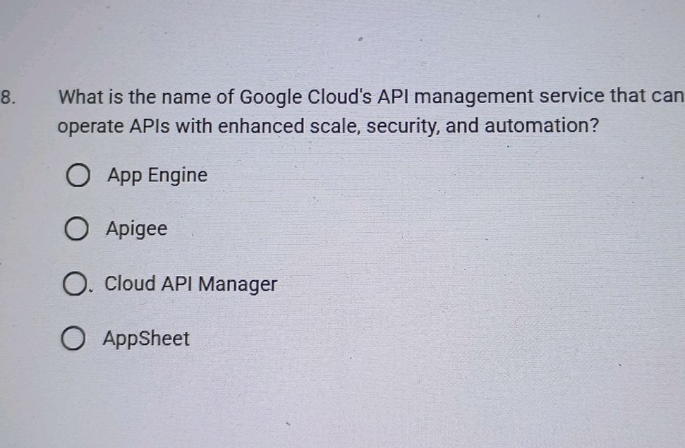 What is the name of Google Cloud's API | StudyX