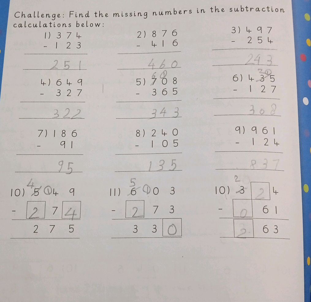 Challenge: Find the missing numbers in the | StudyX