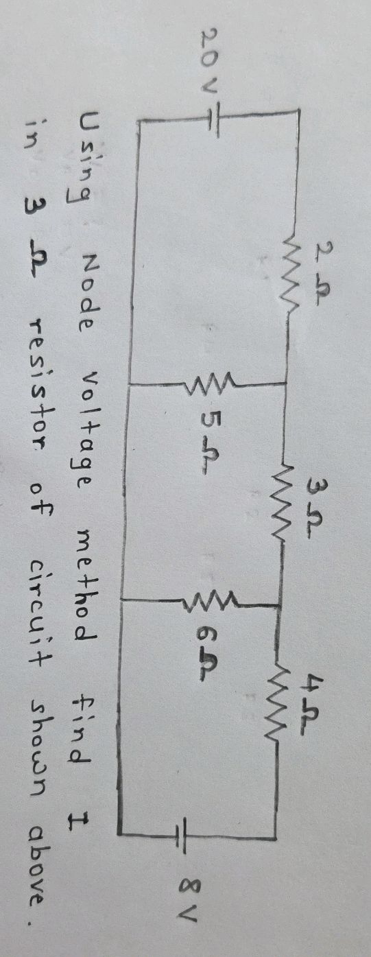 Using Node voltage method find I in 3 $ $ | StudyX