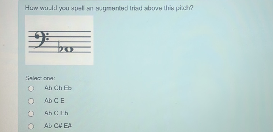 How would you spell an augmented triad above