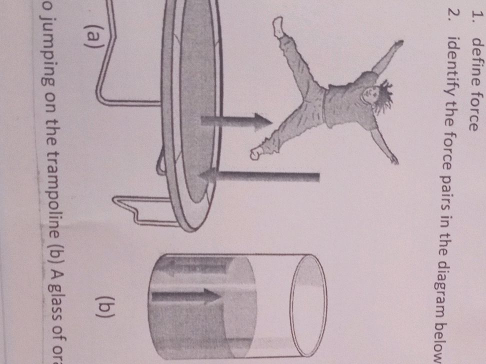 define force 2. identify the force pairs in | StudyX