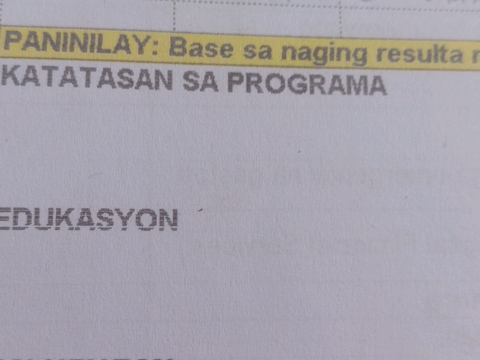 PANINILAY: Base sa naging resulta ng | StudyX