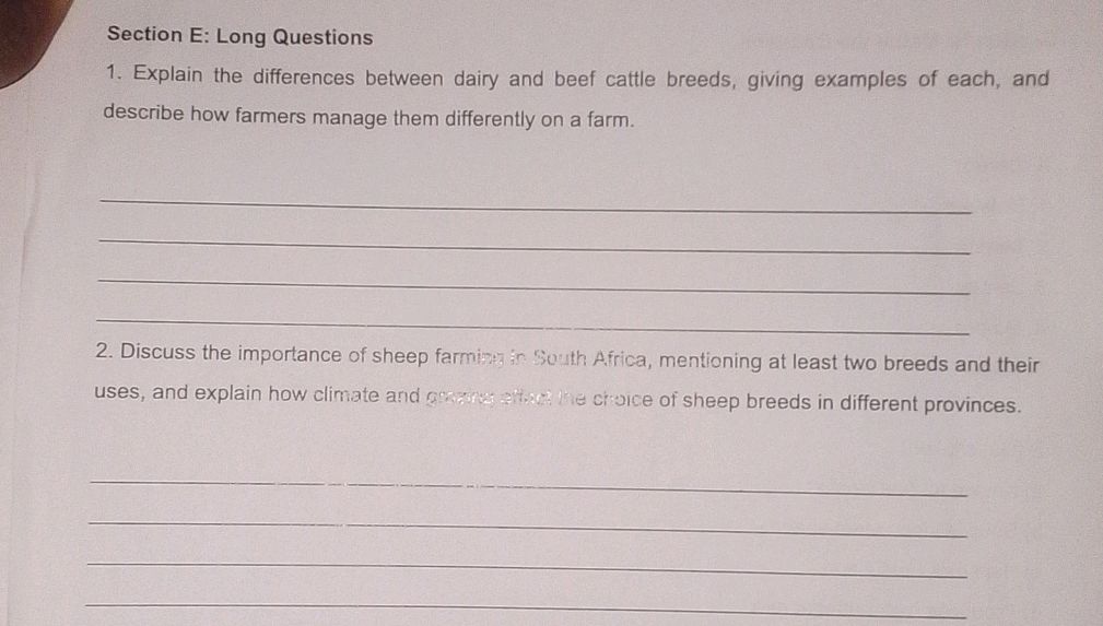 1. Explain the differences between dairy and | StudyX
