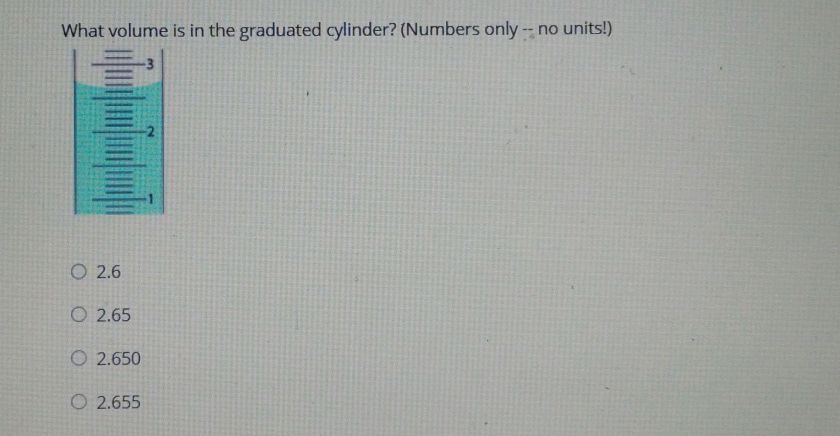 What volume is in the graduated cylinder? | StudyX