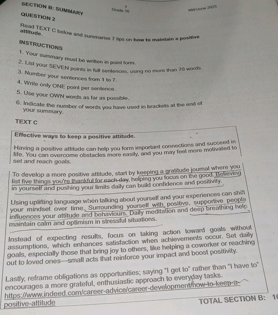 Read TEXT C below and summarise 7 tips on | StudyX