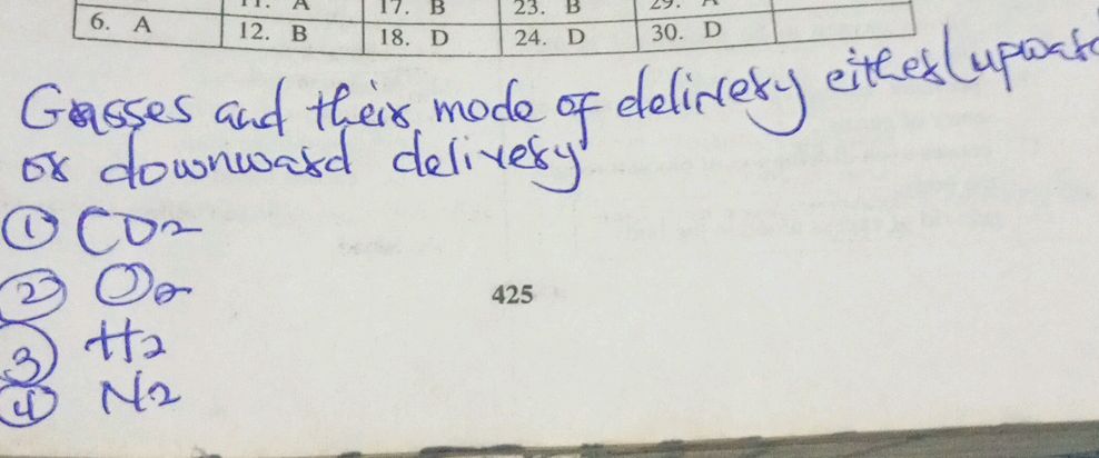 Gasses and their mode of delivery either | StudyX