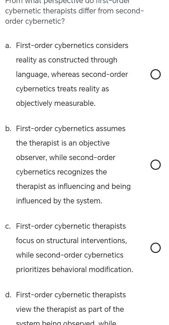 From what perspective do first-order | StudyX