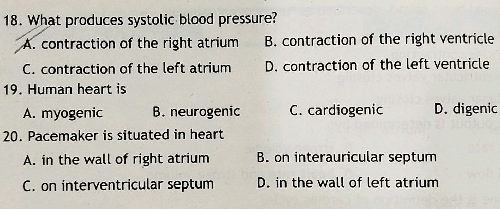 18. What produces systolic blood pressure? | StudyX