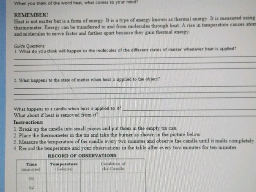 When you think of the word heat, what comes | StudyX