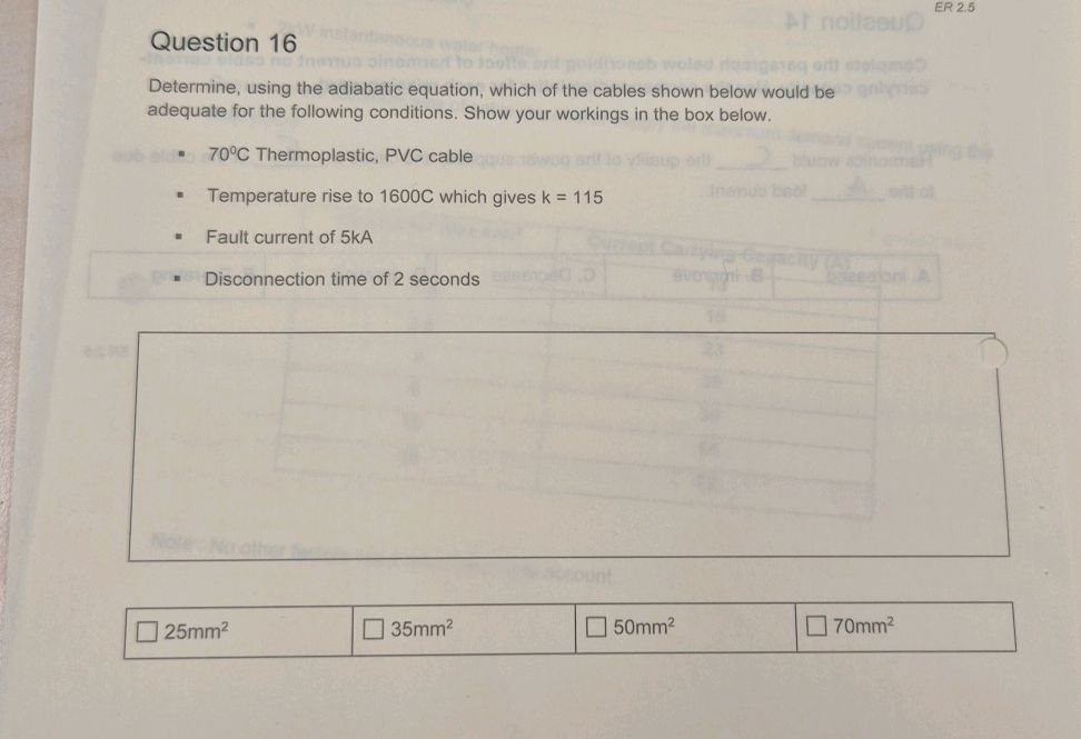 Question 16 Determine, using the adiabatic