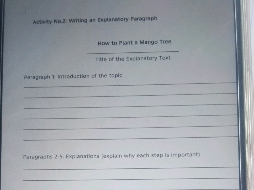 Activity No.2: Writing an Explanatory | StudyX