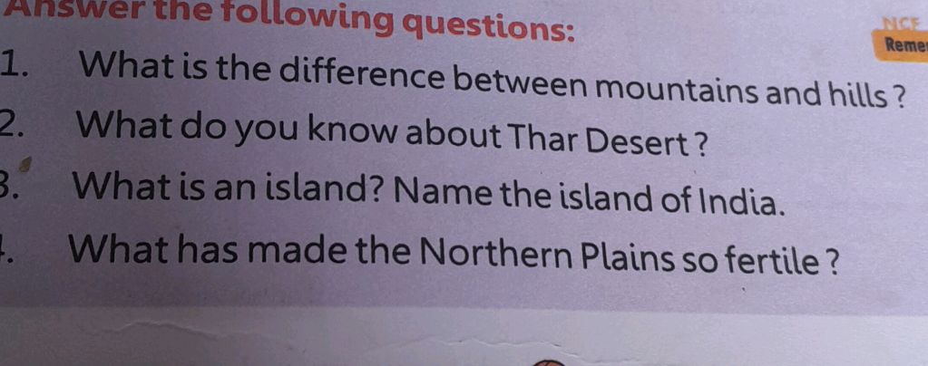 1. What is the difference between mountains | StudyX