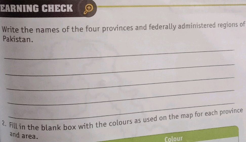 Write the names of the four provinces and
