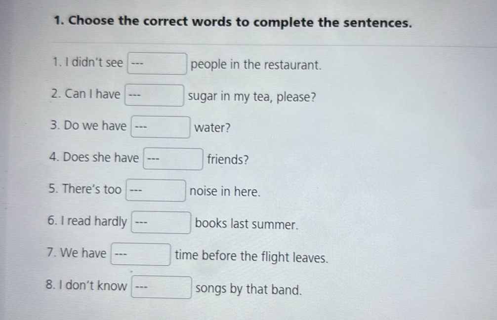 1. Choose the correct words to complete the | StudyX