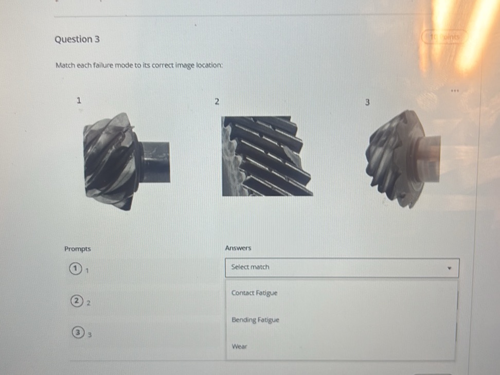 Question 3 Match each failure mode to its | StudyX