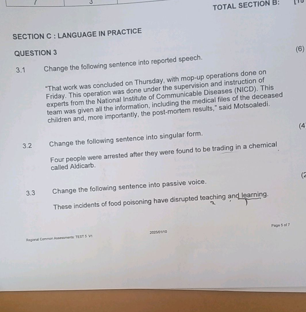 3. Change the following sentence into | StudyX